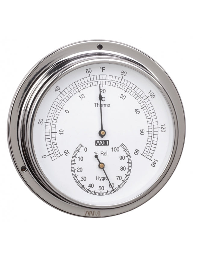 STAINLESS STEEL NAUTICAL THERMOMETER HYGROMETER – Casa Favais